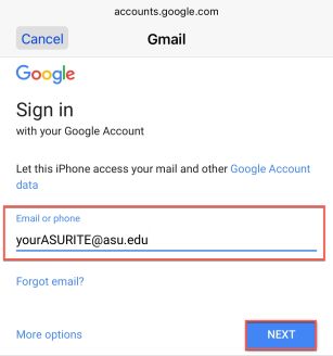 Access Gmail for ASU on iPhone or iPad