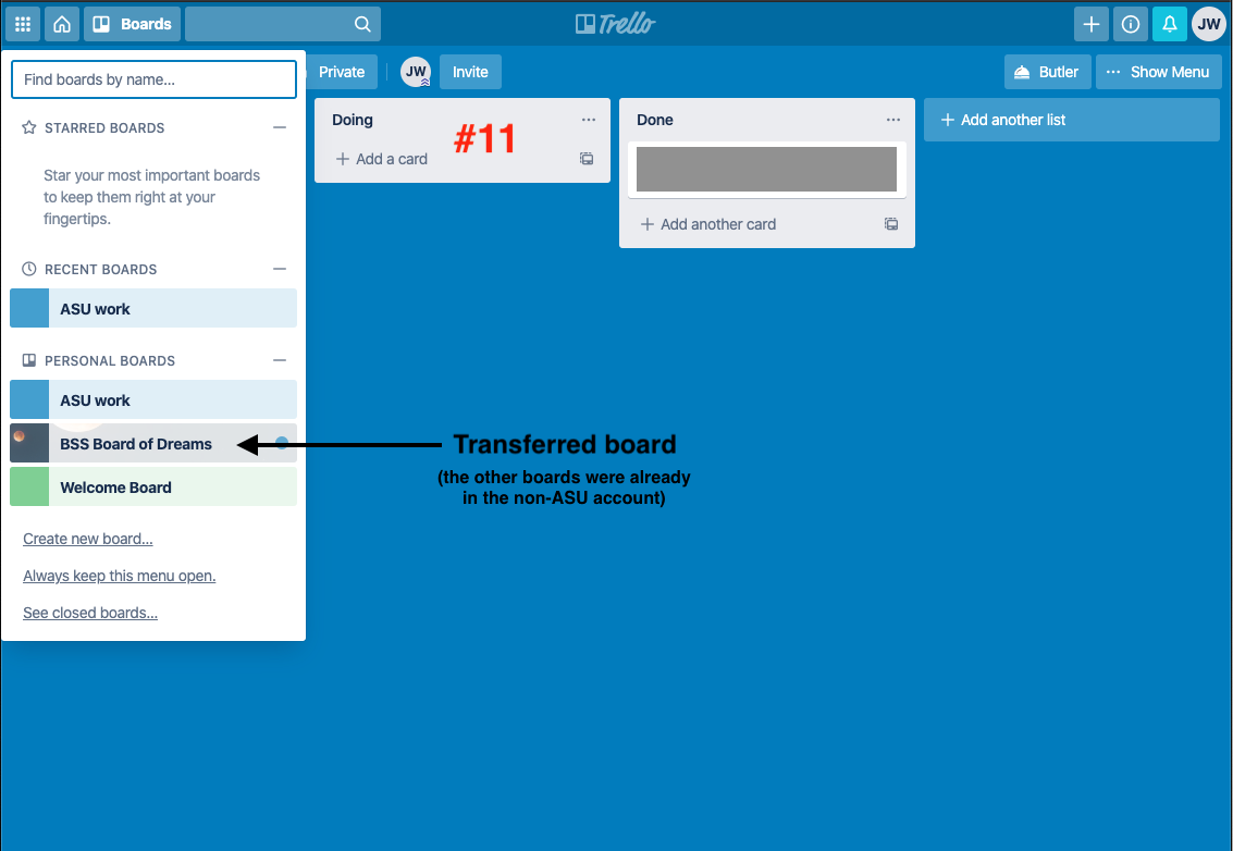 Merging your Trello account into "asudev"