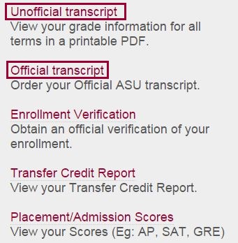 How Do I Request a Transcript Using My ASU?