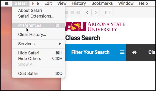 How Do I Use the My ASU Schedule Planner with Safari Browser?
