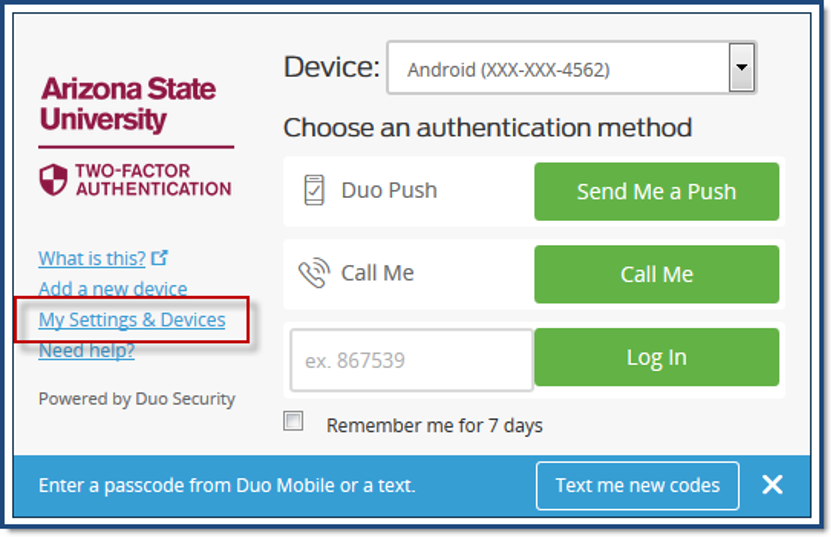 DUO Two Factor Authentication: Manage Your Devices Configured for Two ...