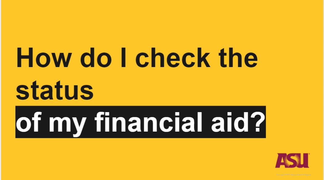 How do I check the status of my financial aid?