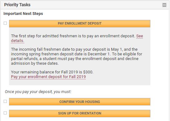 How do I pay my first-year enrollment deposit?