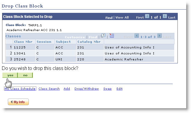 How Do I Drop a Class Block?