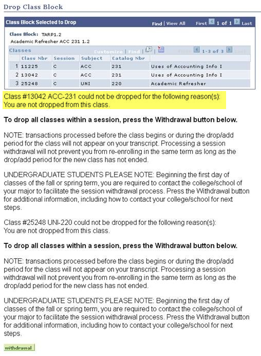 How Do I Drop a Class Block?