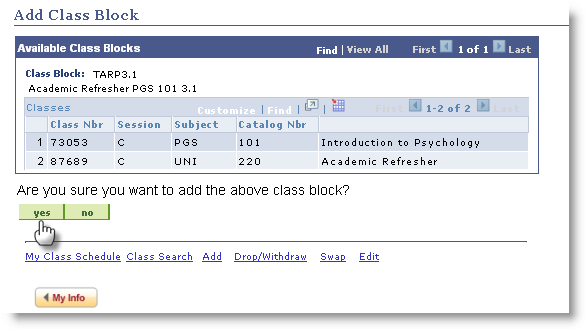 How Do I Enroll in a Class Block?